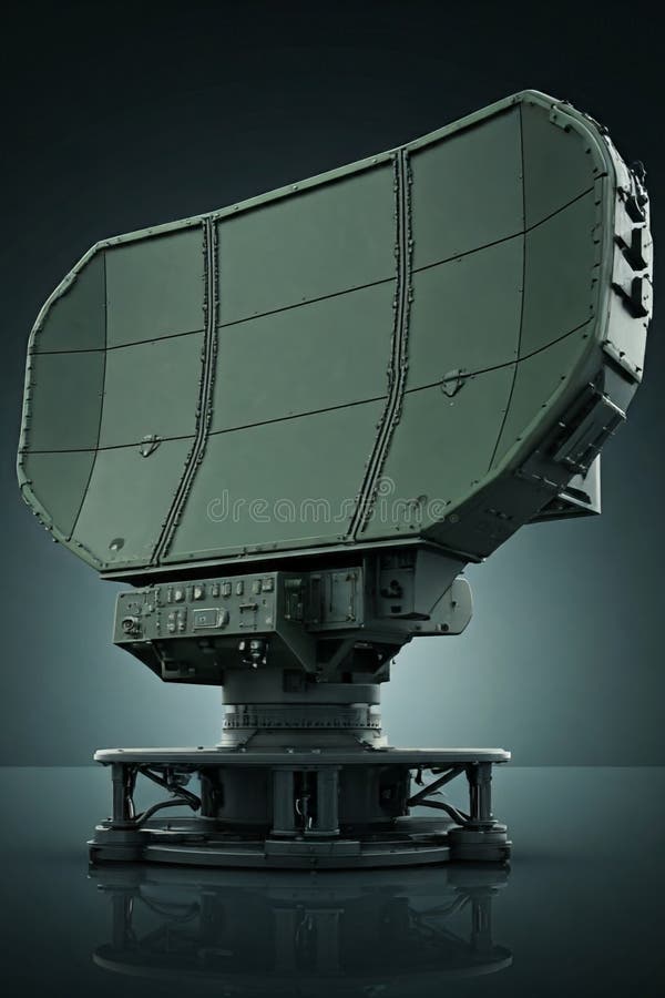 High-Tech Military Radar System Under Studio Lights Stock Illustration ...