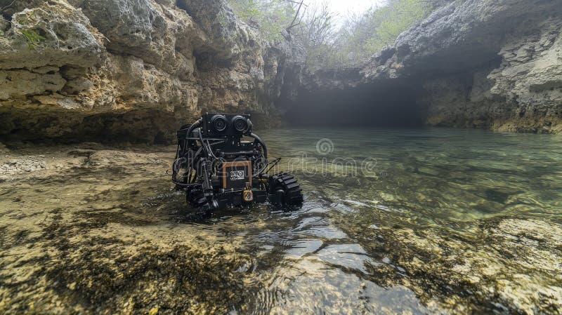 High-tech Mini Robot Exploration in Deep Water Cave Underwater ...
