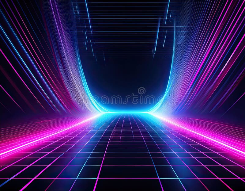 High-tech, Minimalist Abstract Design Featuring a Futuristic Neon-lit ...