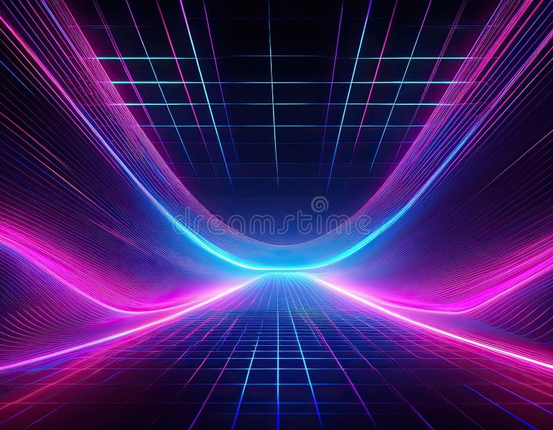 High-tech, Minimalist Abstract Design Featuring a Futuristic Neon-lit ...