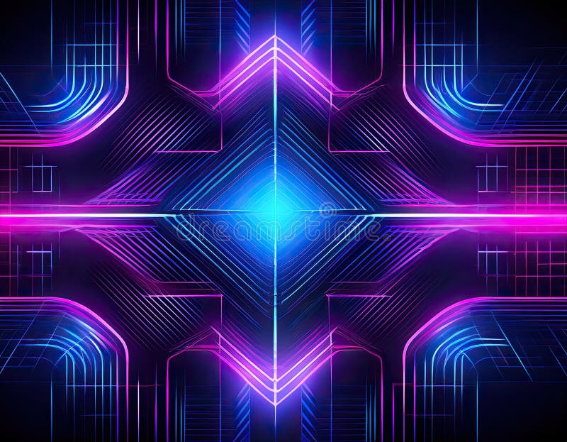 High-tech, Minimalist Abstract Design Featuring a Futuristic Neon-lit ...