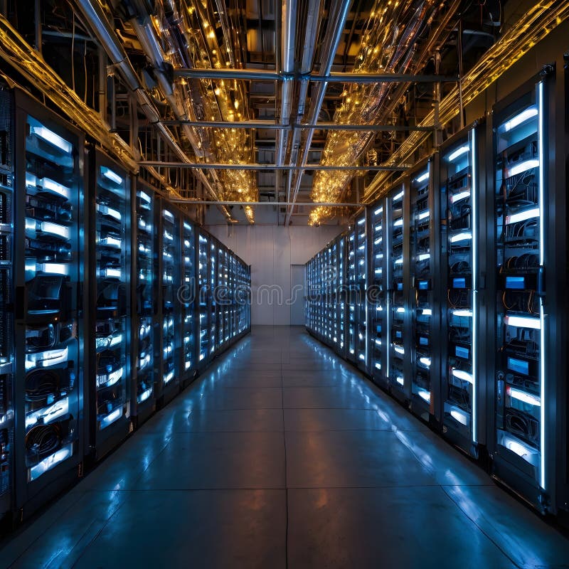 A high-tech mining farm stock illustration. Illustration of high ...