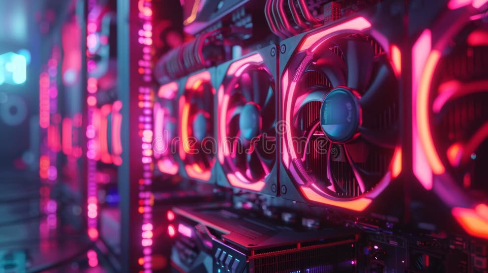 High-tech Mining Setup with Powerful Graphic Cards, Cooling Systems ...