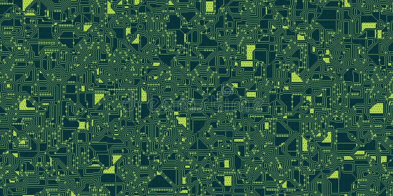High Tech Motherboard Pattern in Neon Lime Green and Dark Turquoise ...