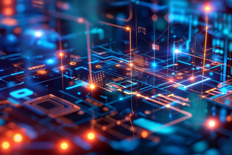 High-Tech Motif with Smart Technology Design Stock Photo - Image of ...