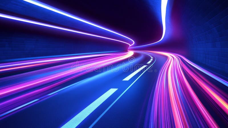 A High-tech Neon Background with a Futuristic Glitch Effect, Featuring ...