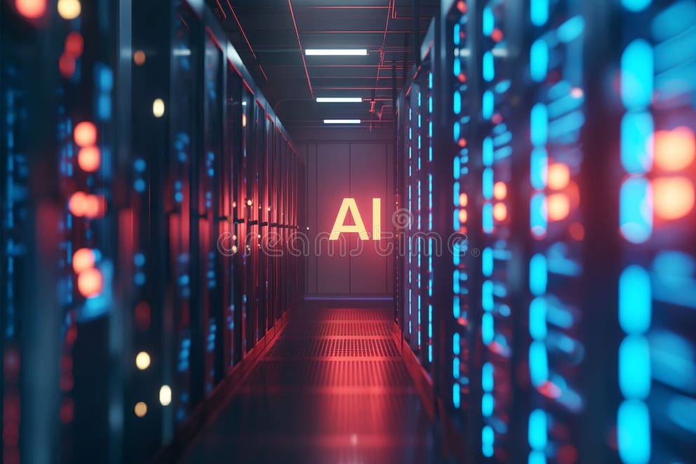 A High Tech Network Hub Bathed in Vibrant Colors, Evoking Themes of Big ...