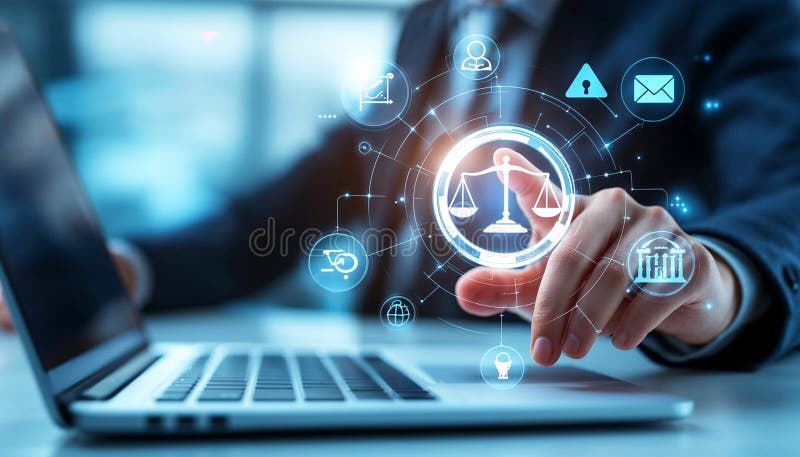 Futuristic Workspace with Holographic Interfaces and Data Analytics Visualization Stock ...