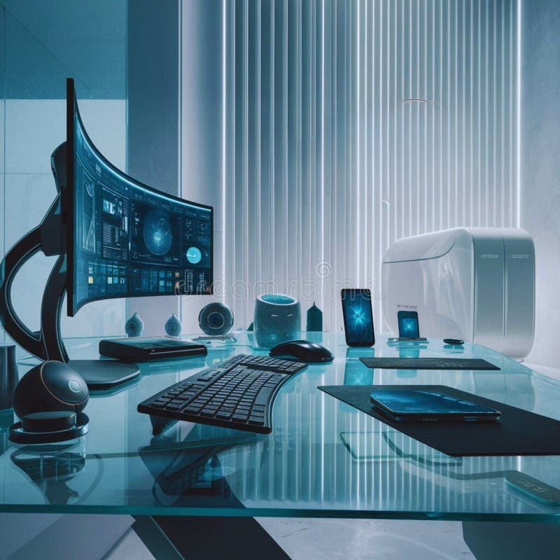 High-Tech Office Gear stock illustration. Illustration of workplace ...