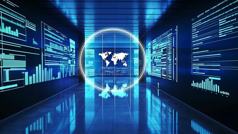 High-tech Office with Holographic Data Projections Stock Video - Video ...