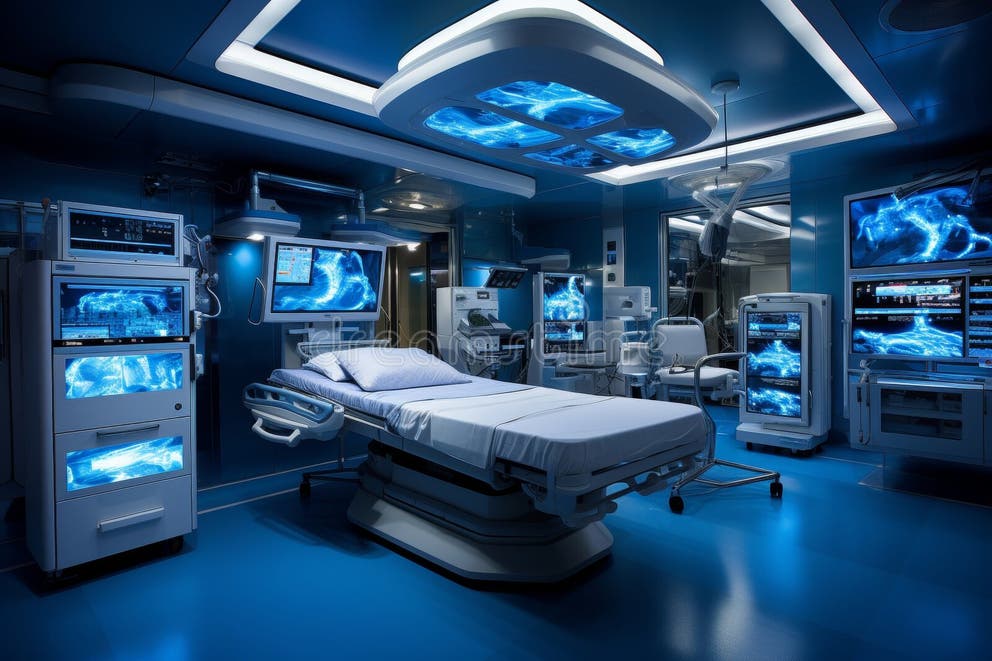 High-tech Operating Room with Advanced Surgical Equipment and Cutting ...
