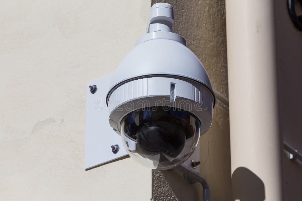 High Tech Overhead Security Camera Stock Image - Image of monitor ...