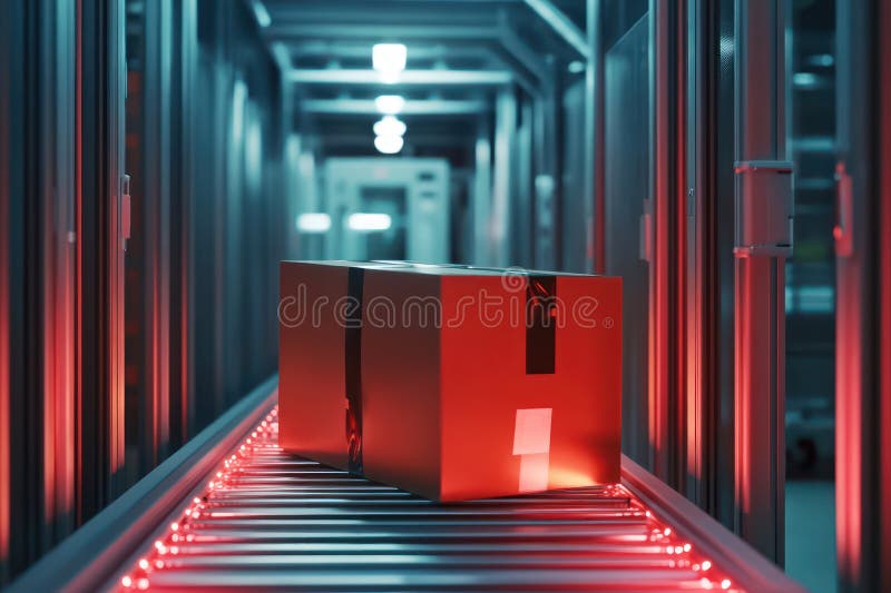 High Tech Package Scanning System in Modern Facility Stock Photo ...