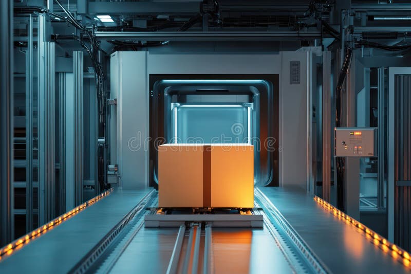 High Tech Package Scanning System in Modern Facility Stock Image ...