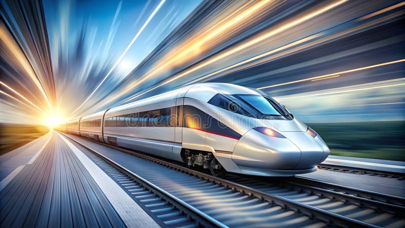 High-tech Passenger Express Zooming through Dynamic Background at Full ...