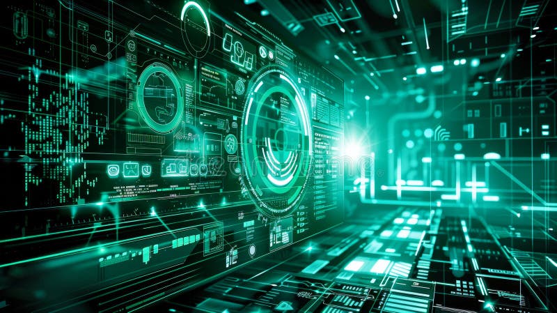 High tech pattern to stock photo. Image of greens, interface - 314502714