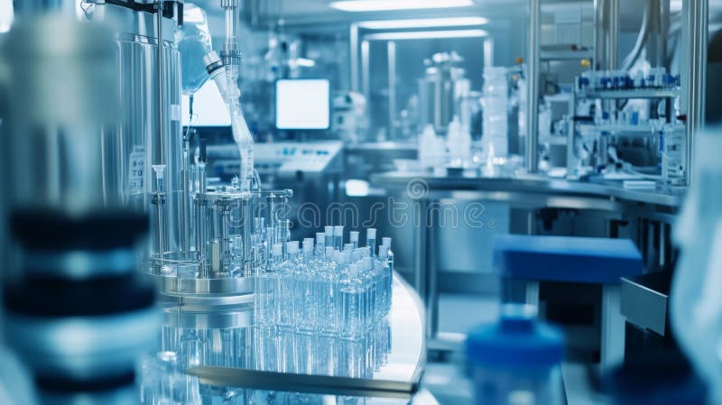 High-Tech Pharmaceutical Lab with Continuous Manufacturing Equipment ...