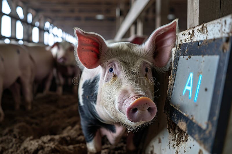 A High-tech Cow Farm Managed by Artificial Intelligence. Dashboard with ...