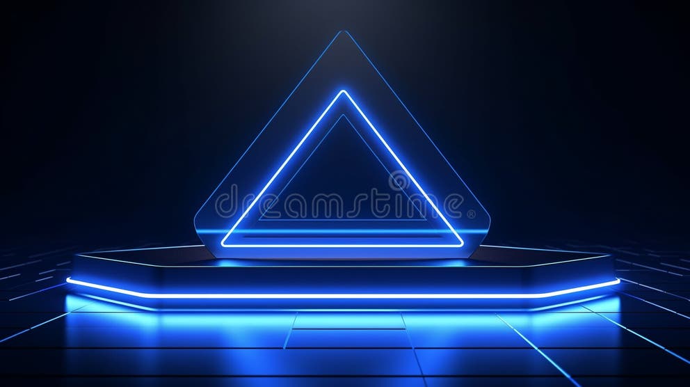 The High-Tech Podium Display with Deep Blue Theme of Sleek and Modern ...