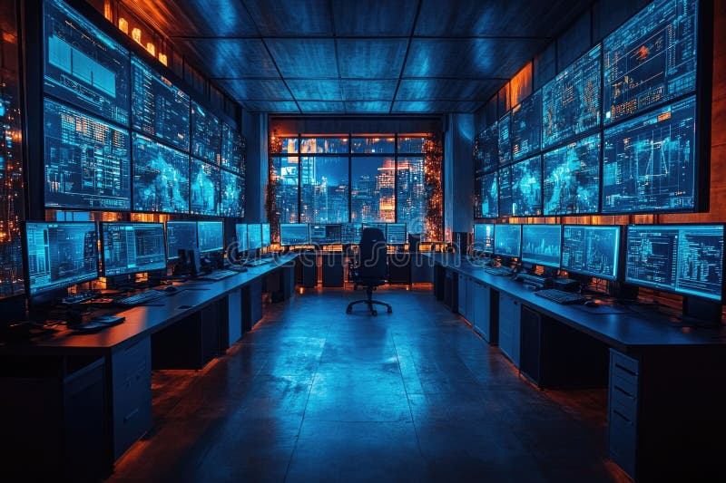 High-Tech Police Command Center in Action during Emergency Operations ...