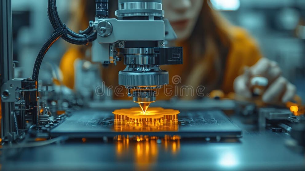 High-tech Precision Laser Cutting Machine in Operation Stock Image ...
