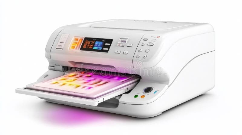 High-Tech Printer for Colorful Document Printing Stock Illustration ...