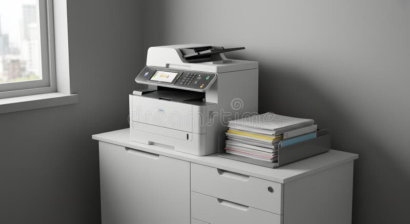 High-Tech Printer and Scanner Station with a High-tech Printer, Scanner ...