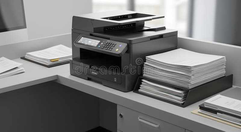 High-Tech Printer and Scanner Station with a High-tech Printer, Scanner ...