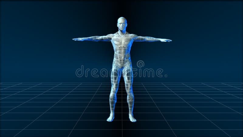 High Tech Profile Man 3D stock footage. Video of binary - 43654286