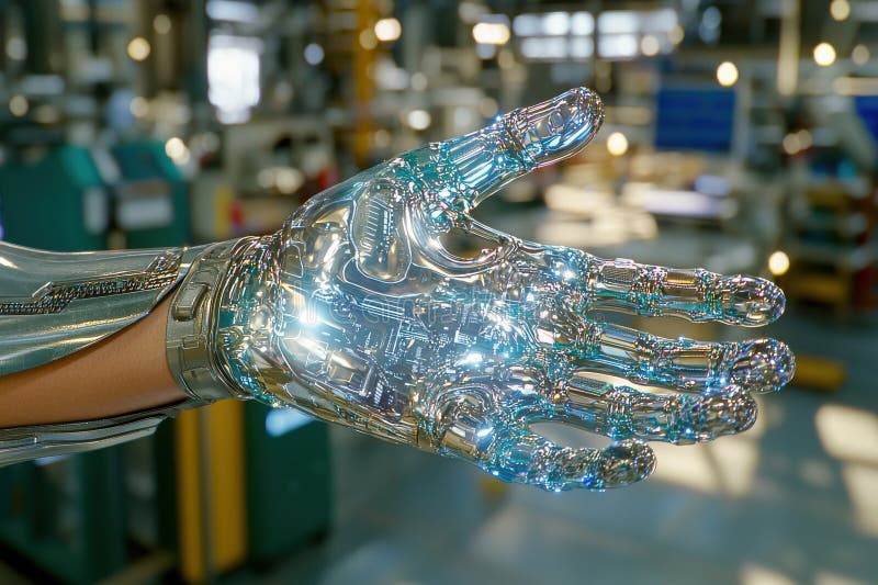 High-tech Prosthetic Hand Interacts with Touchscreen in Futuristic Lab ...