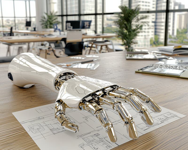 High-tech Prosthetic Hand on a Modern Workspace with Advanced Stock ...