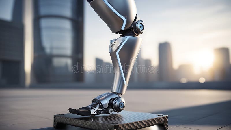 High-Tech Prosthetic Leg with Carbon Fiber Base and Pulsing LED Lights ...