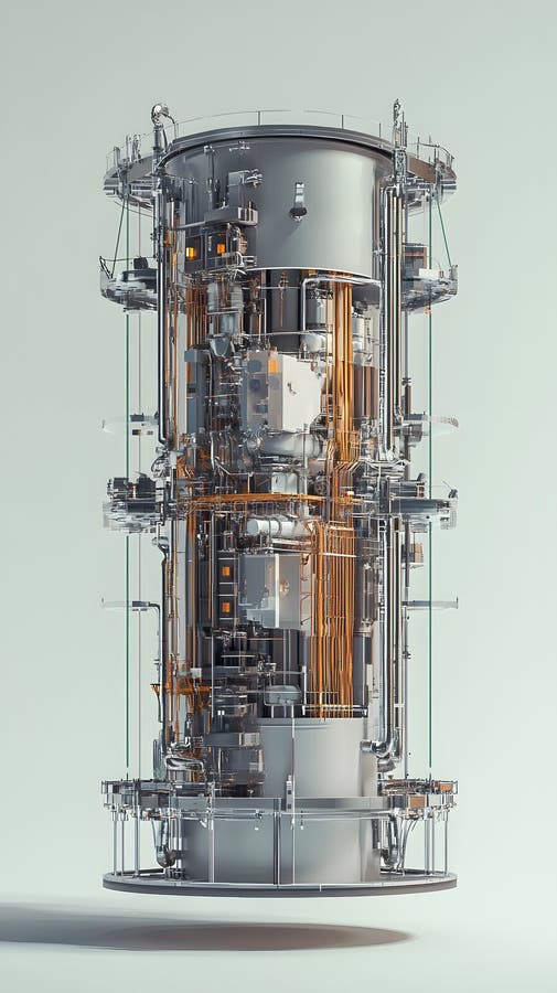 High-tech Quantum Computer Cylinder Showcasing Intricate Internal ...