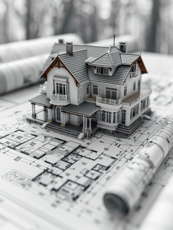 A High-tech Real Estate Planning Session Digital Blueprints and 3D ...