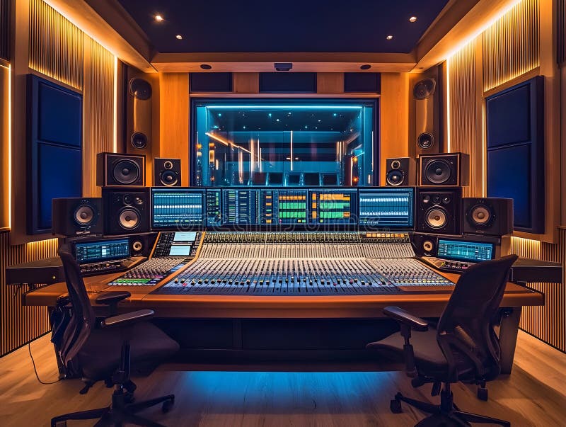 High-Tech Recording Studio with Digital Audio Interface, Mixing Console ...