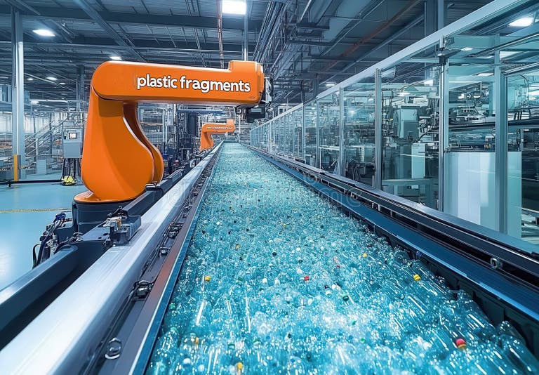 High-tech Recycling Facility Processing Plastic Bottles Efficiently ...