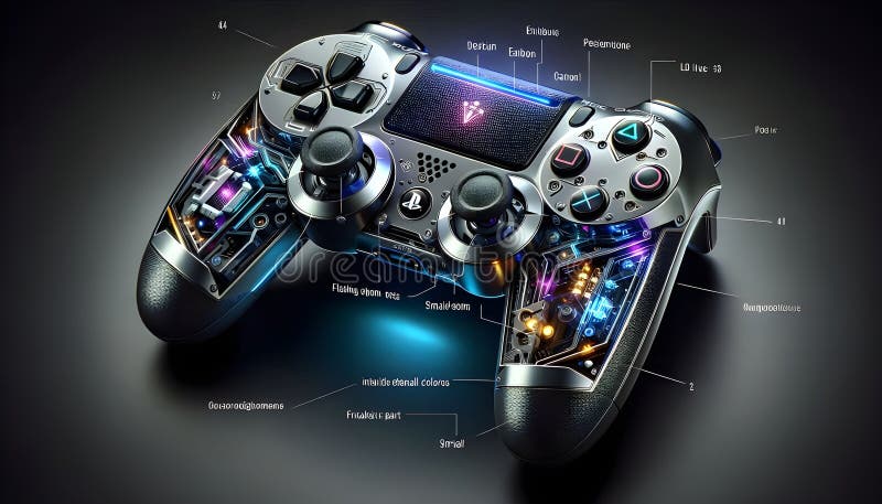 Futuristic PlayStation Controller with Internal Components Exposed ...