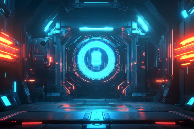 A High-tech Representation of Cybersecurity, Featuring Glowing AI-driven Firewall Structures ...