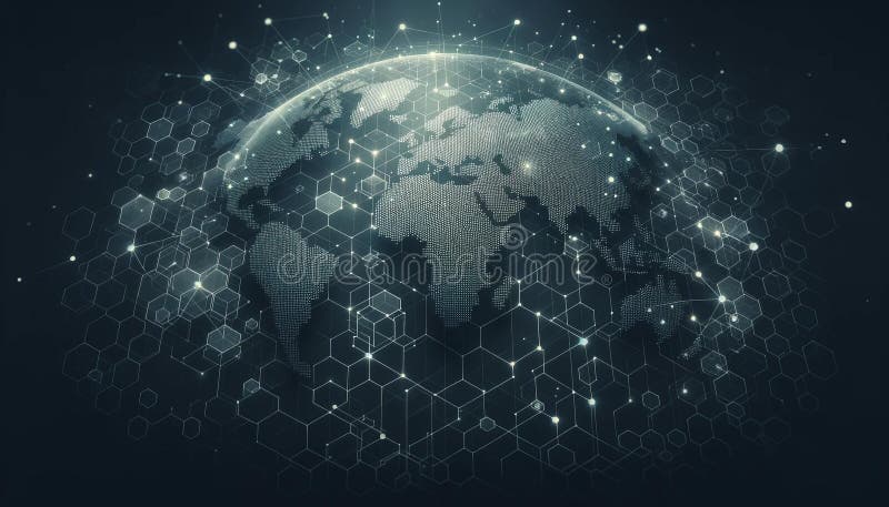 Global Digital Network with Hexagonal Grid, Technology Concept Stock ...