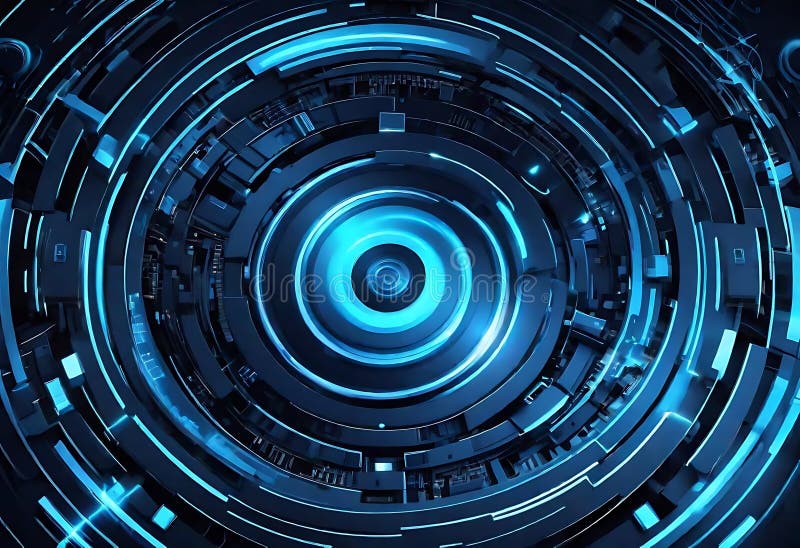 High Tech RGB Glowing Neon Motherboard of CPU Stock Illustration ...