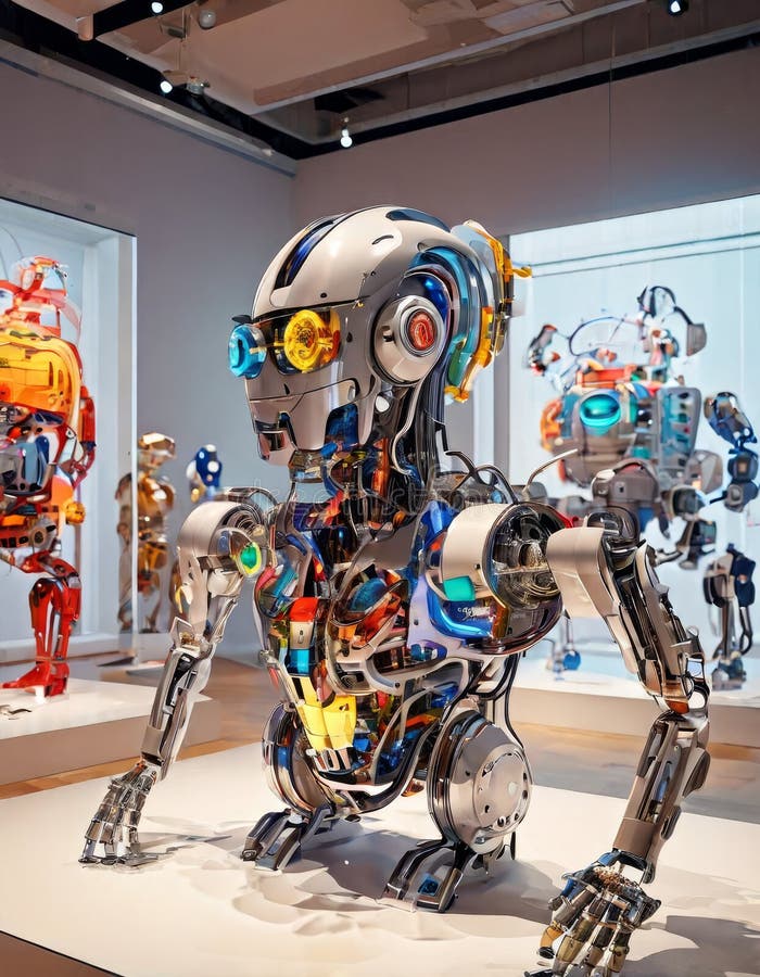 High-tech Robot Displayed in Futuristic Exhibition Setting Stock Photo ...