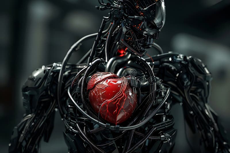 High-Tech Robot Heart with Modern Mechanical Design Stock Illustration ...