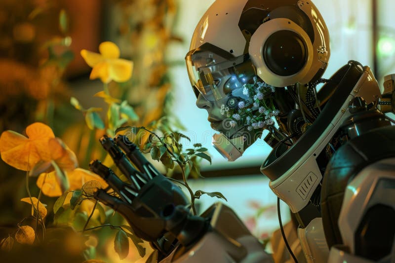 A High-tech Robot with Integrated Flowers Gently Interacting with ...
