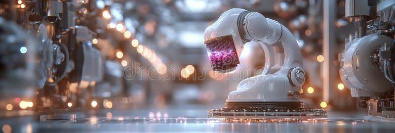 High-tech Robot with LED Display in Futuristic Setting Stock ...