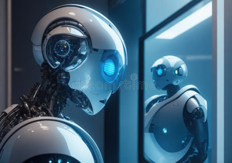 A High-tech Robot Looking in Front of You Stock Illustration ...