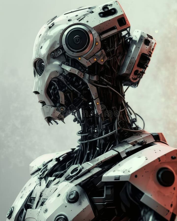 High Tech Robot Portrait - Generative AI Stock Photo - Image of ...