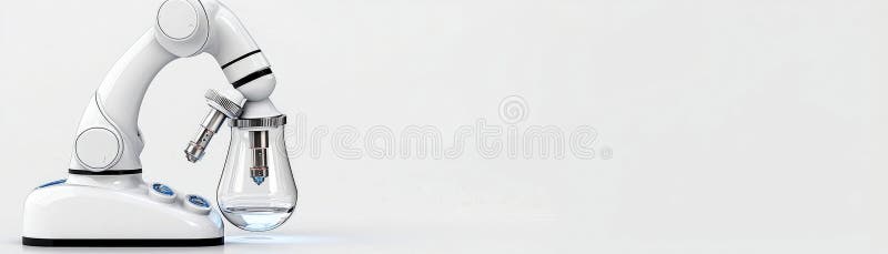 High-Tech Robotic Arm with Precision Tool and Glass Vessel for ...