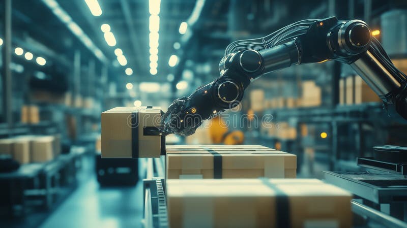 High-tech Robotic Arm Quickly Assembling Product Packages on an ...