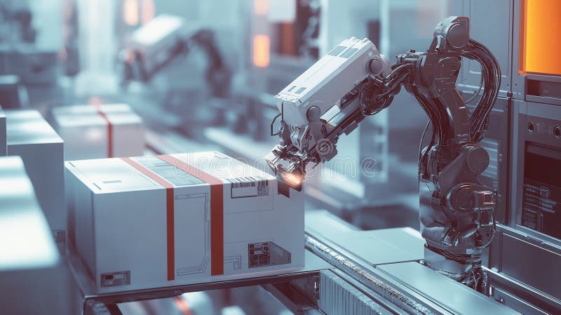 High-tech Robotic Arm Quickly Assembling Product Packages on an ...