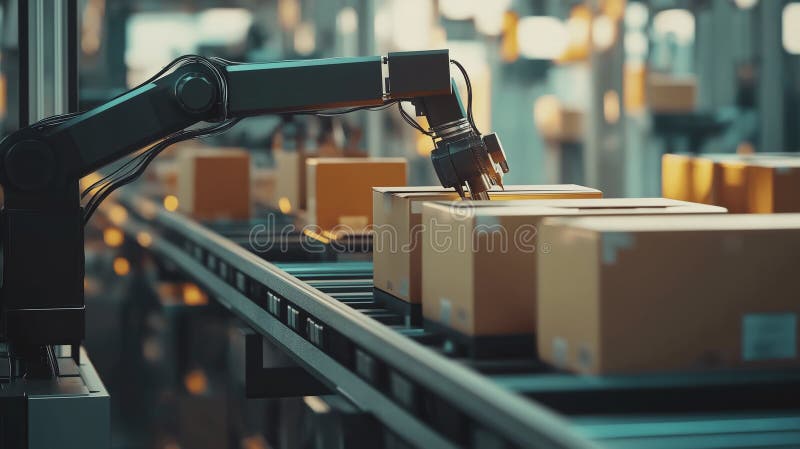 High-tech Robotic Arm Quickly Assembling Product Packages on an ...